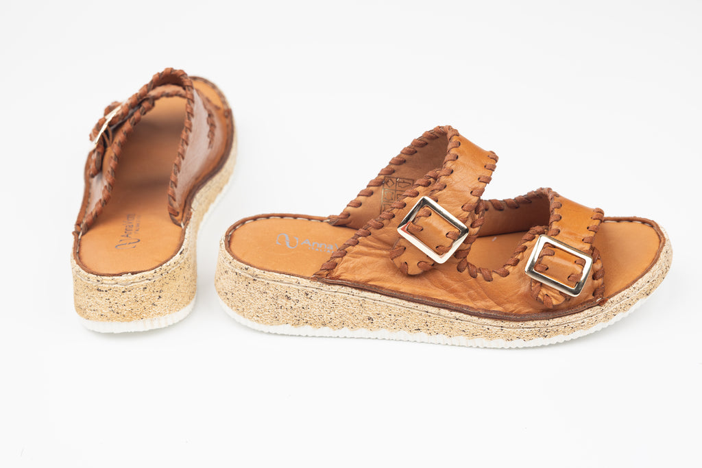 Slapi dama piele naturală ANNA VIOTI – Pantoful Galben