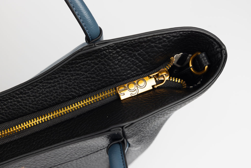 Geanta dama piele ecologică EGO 0002 N Blue – Pantoful Galben